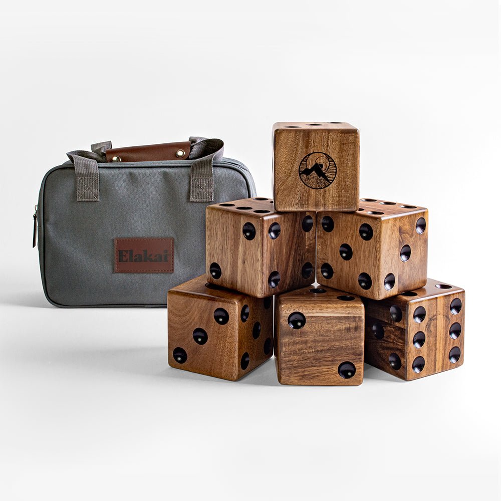 Acacia Wood Giant Dice Game Set
