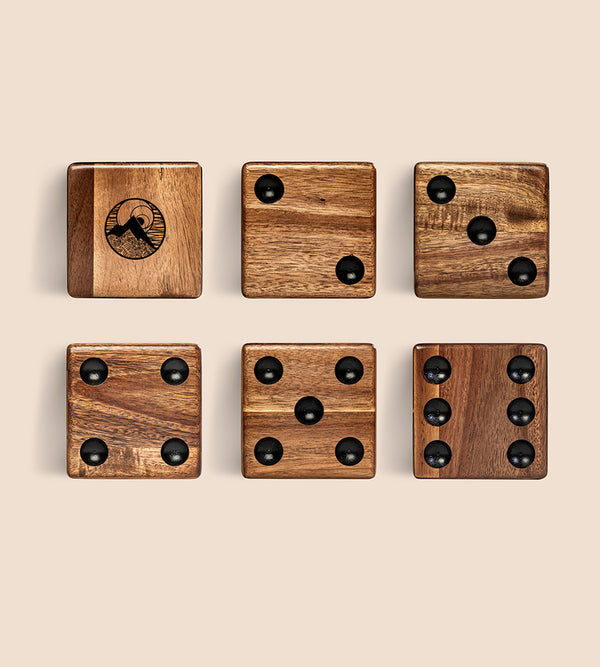 Acacia Wood Giant Dice Game Set - Elakai Outdoor